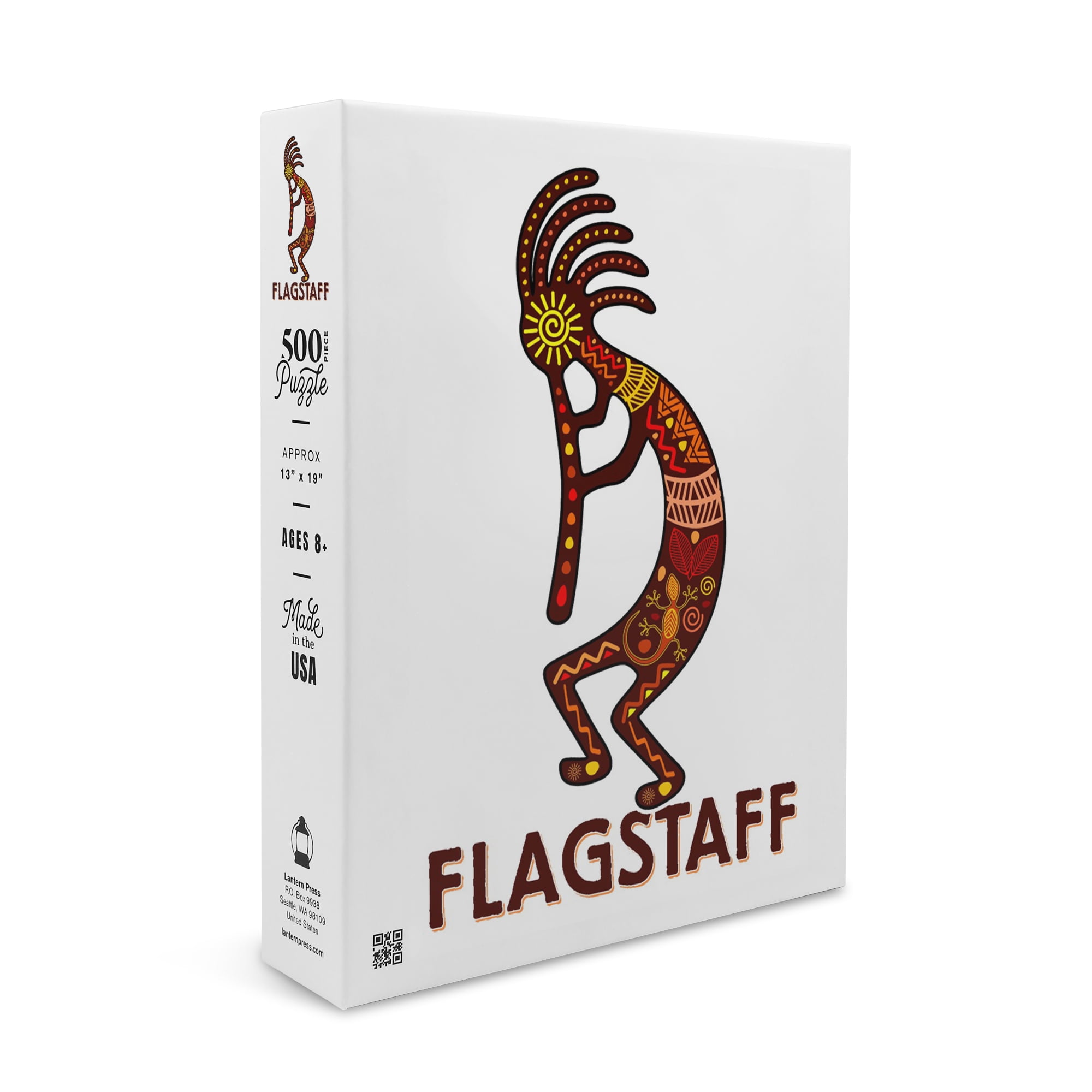 Flagstaff, Arizona, Kokopelli, Tribal Inspired Pattern (19x27 inches ...