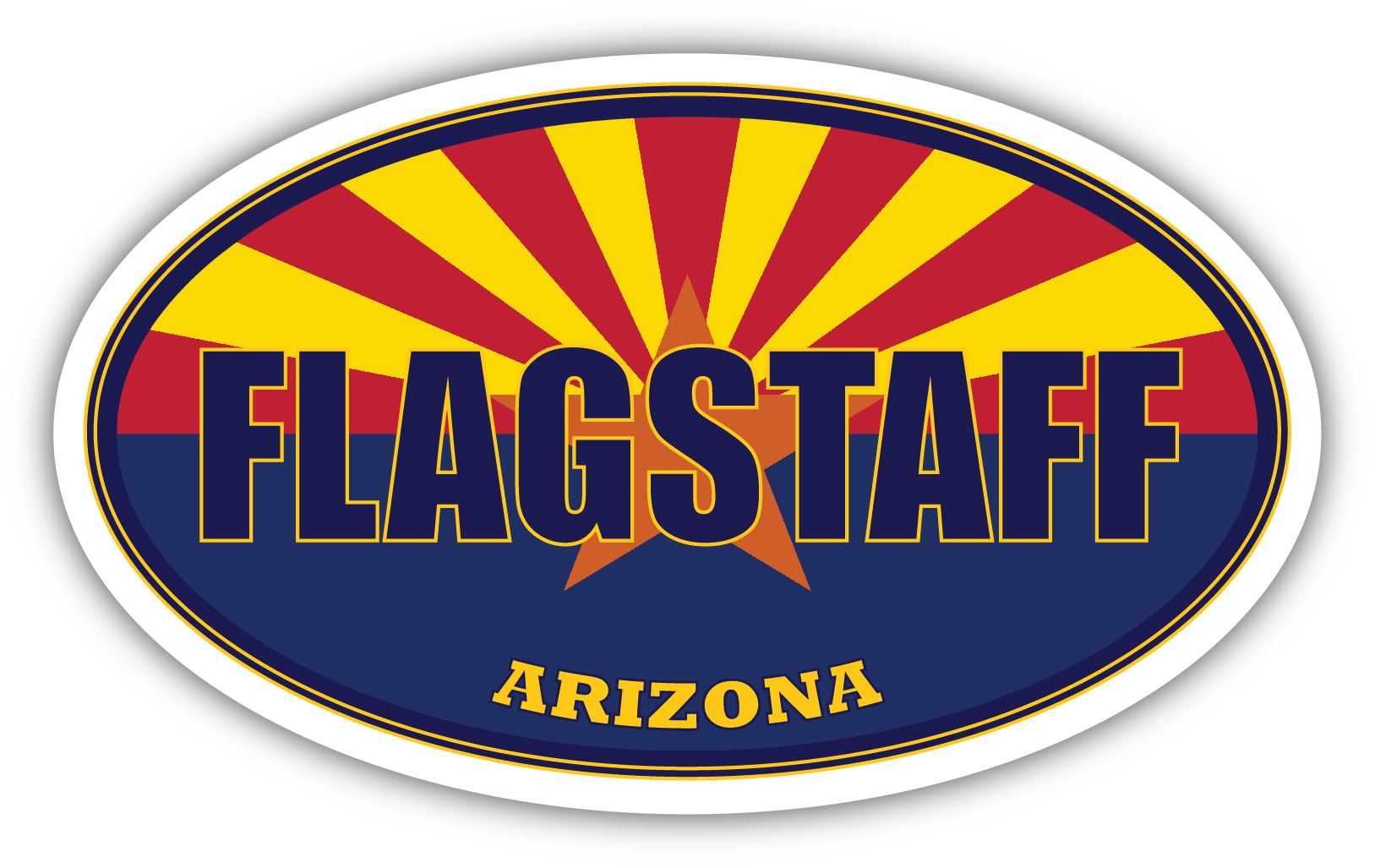 Flagstaff City Arizona State Flag | AZ Flag Coconino County Oval State ...