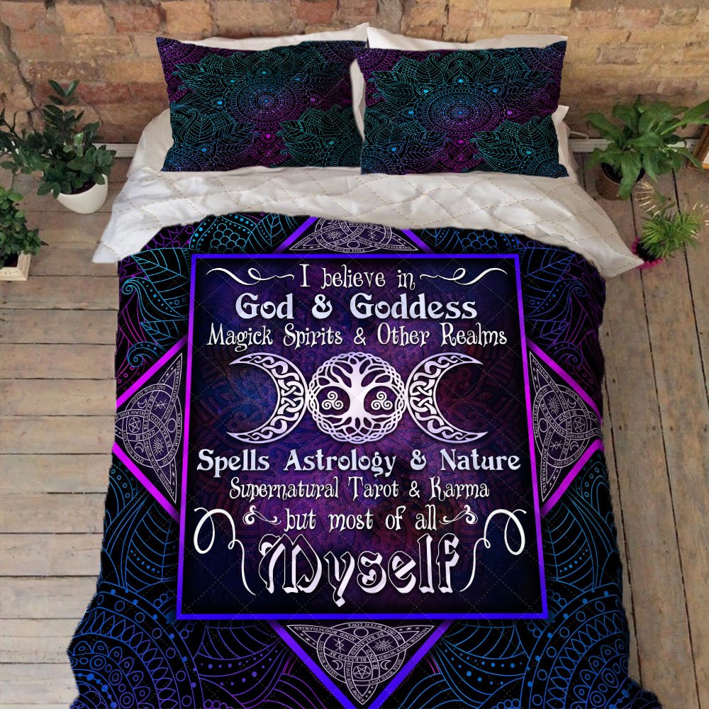 Flagwix 3 Pieces Queen Size Quilt Sets, Wicca Witch Quilt Bedding Set ...