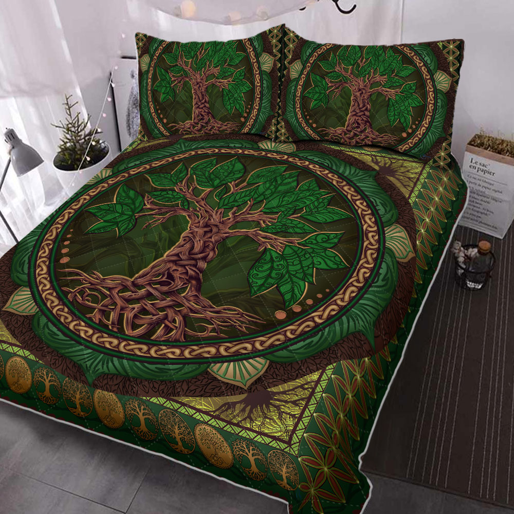 Flagwix 3 Pieces Twin Size Quilt Sets, Irish Celtic Quilt Bedding Set Celtic Tree Of Life ...