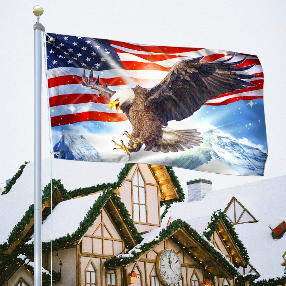 Flagwix American Patriotic Eagle Flag - 3x5 Outdoor Decor Flag with ...