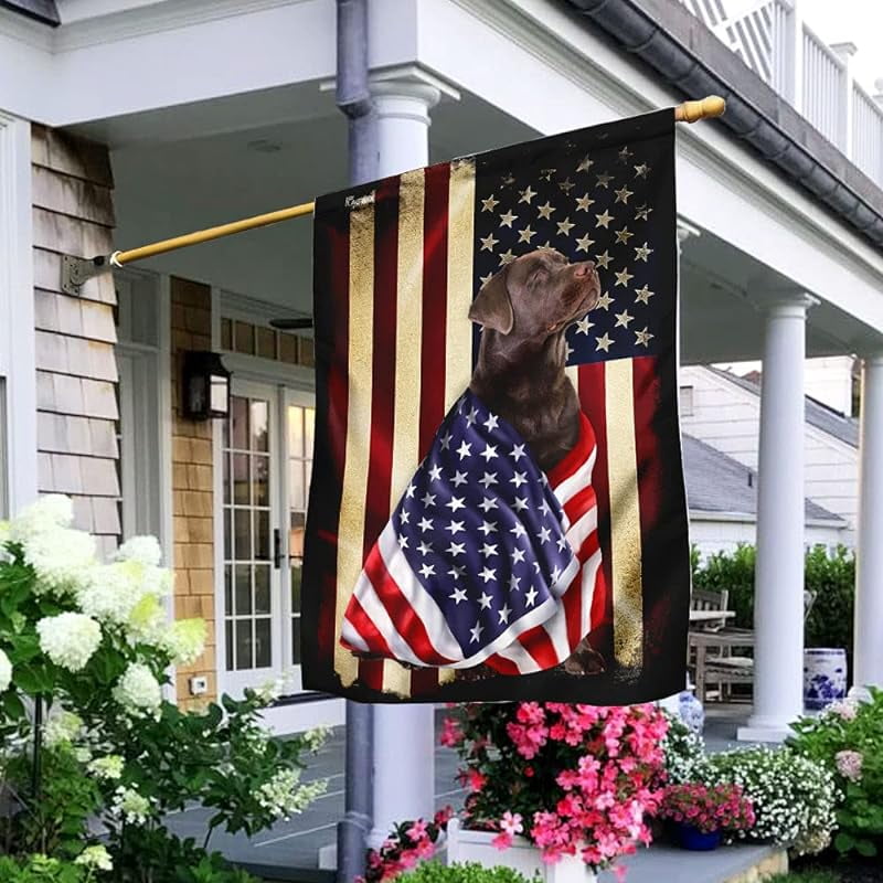 Flagwix Three Labrador Retriever Dogs, Patriot American Dog Flags - House Flag 30x40 ...