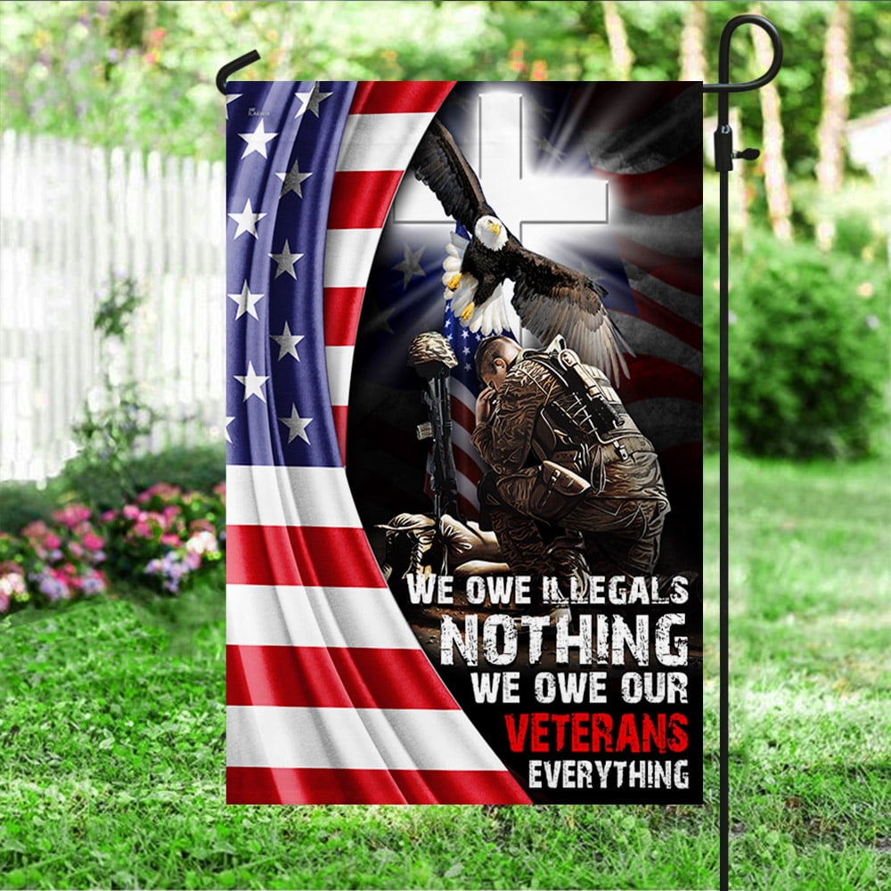 Flagwix US Flag U.S. Veteran American Flag THH3386Fv1 Polyester Double-sided Printed Garden ...