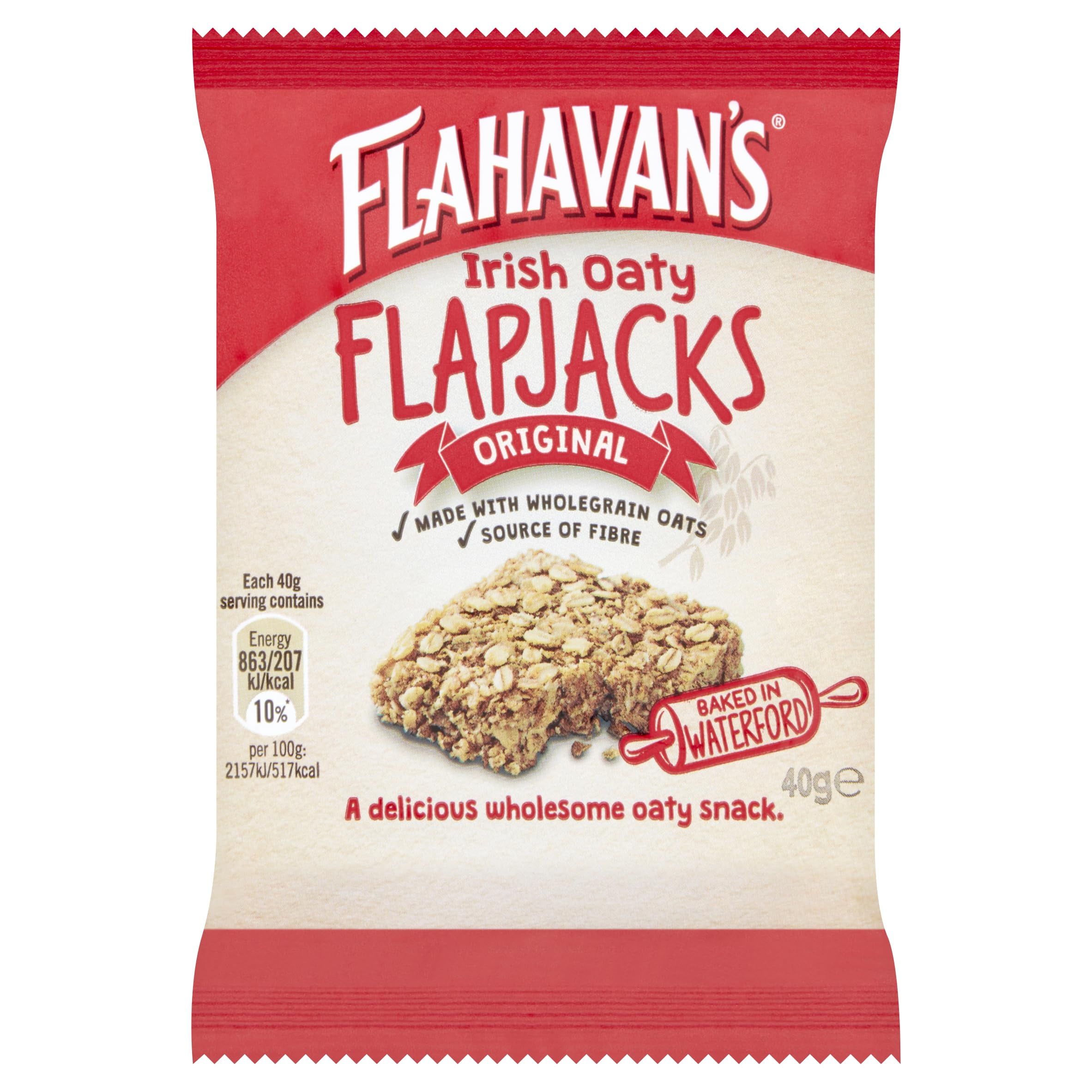 Flahavan's Irish Oaty Flapjacks YPF5 Original Snack Food Bar, Wholegrain Oats, 6 x 40g - Walmart.com