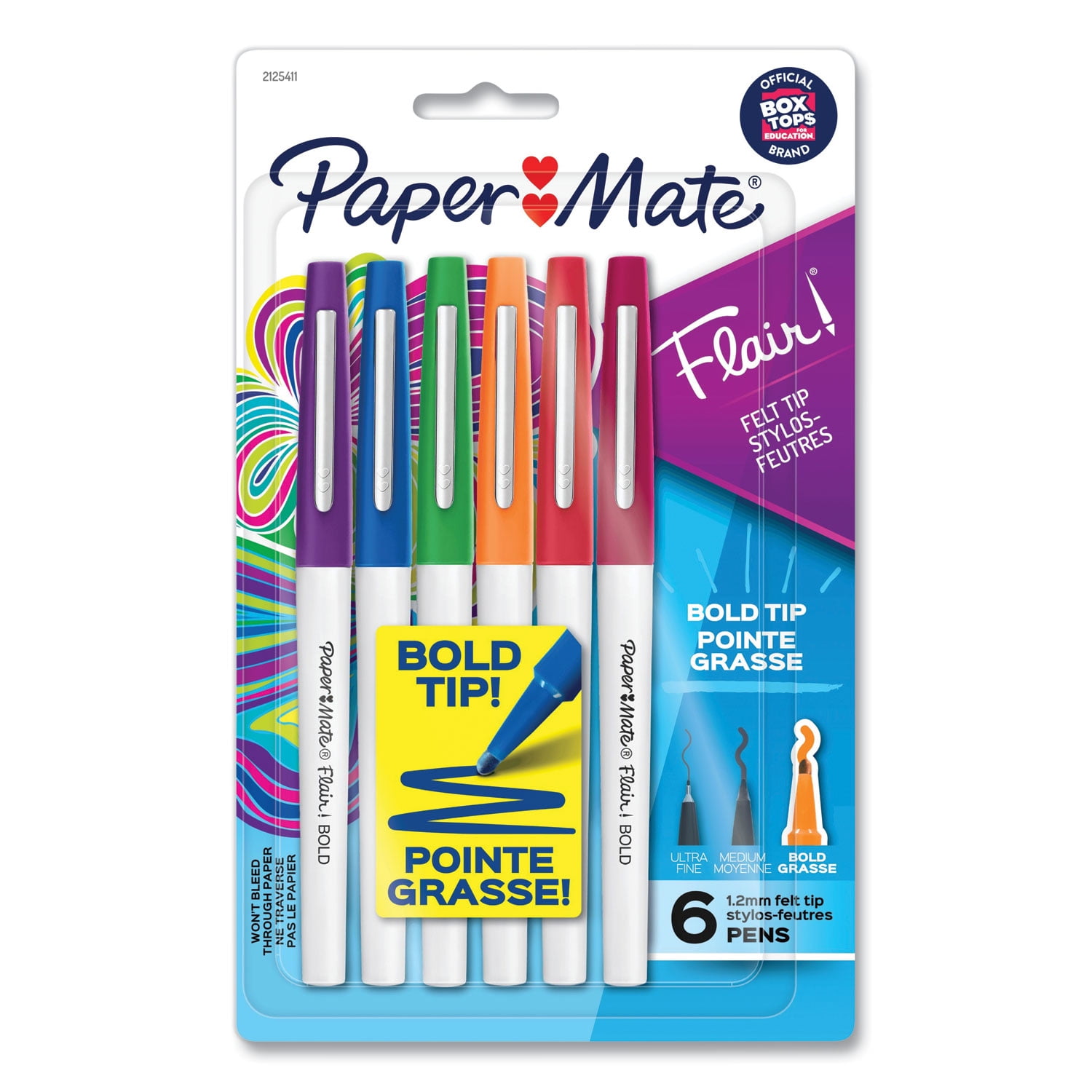 Flair Felt Tip Porous Point Pen, Stick, Bold 1.2 mm, Assorted Ink ...