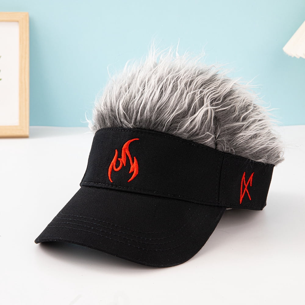 Flair Hair Sun Visor Hat for Women with Adjustable Fake Hair Ponytail ...