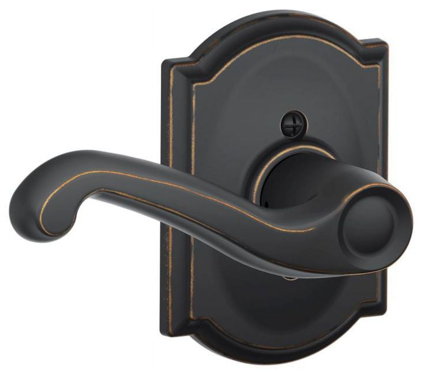 Flair Left Handed Lever with Camelot Trim Non-Turning Lock, Aged Bronze ...