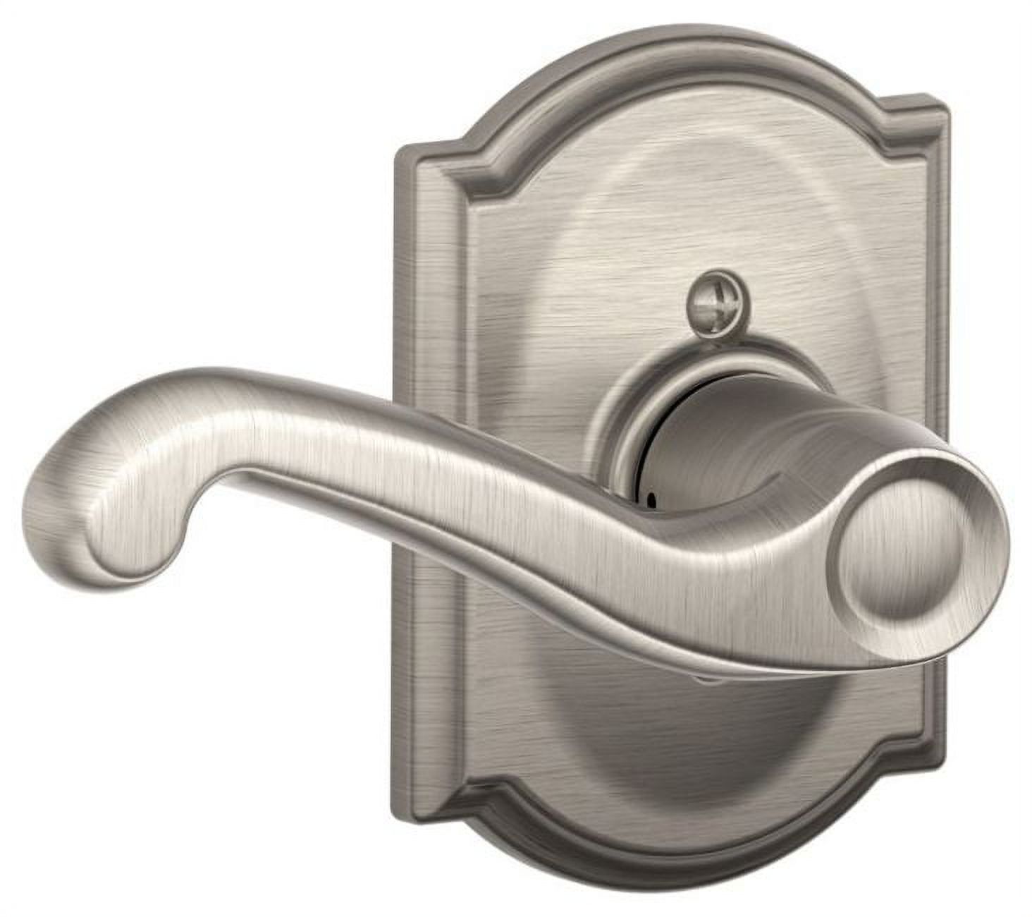 Flair Left Handed Lever with Camelot Trim Non-Turning Lock, Satin ...