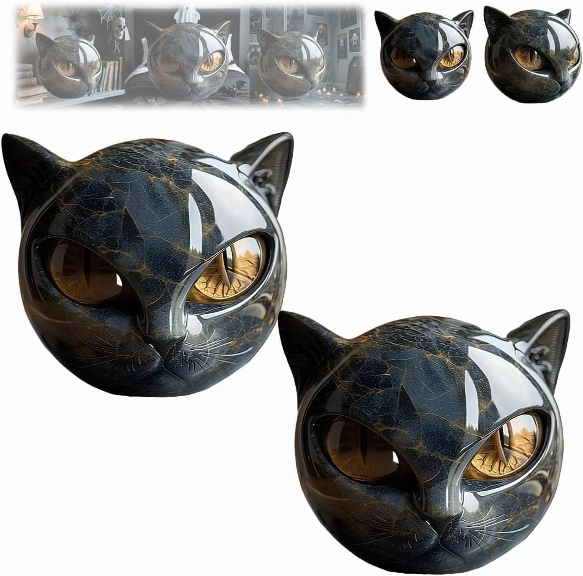 Flairgifts Luxury Black Cat Stone Sculpture – Elegant Home Décor & Gift ...