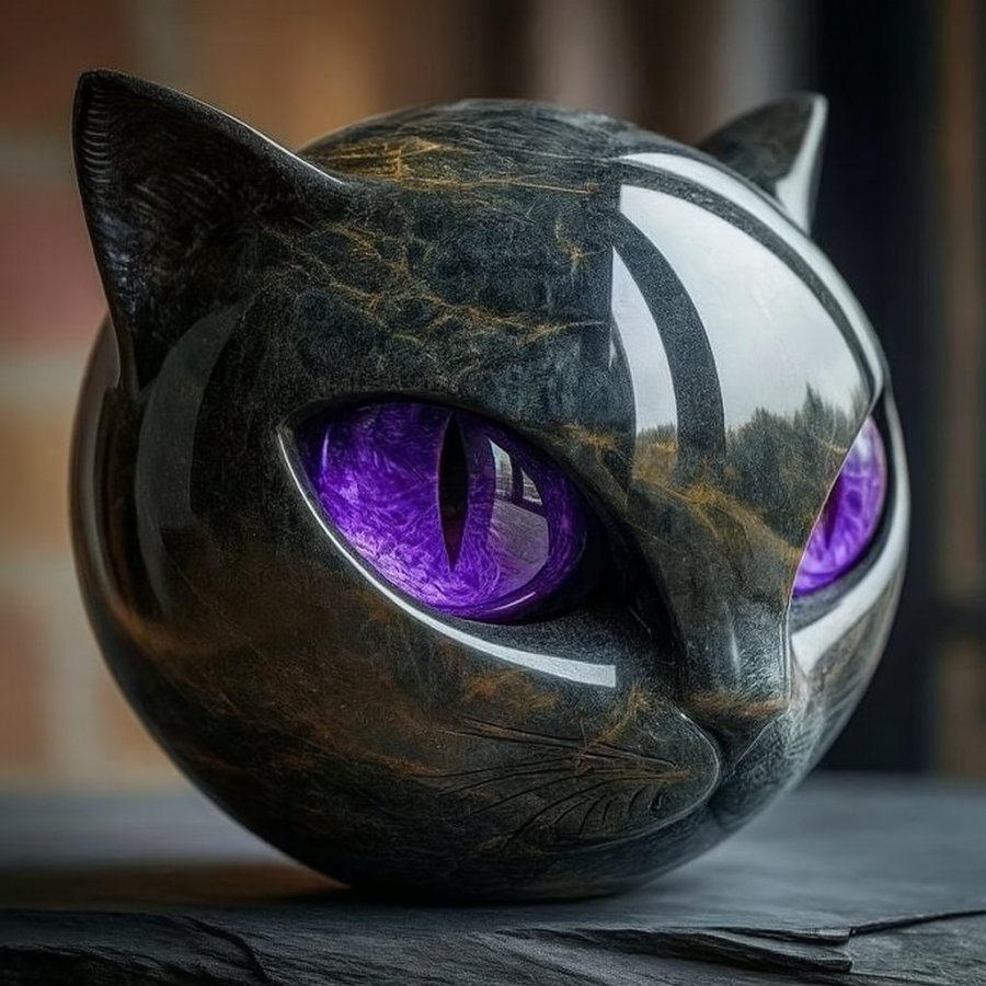Flairgifts Luxury Black Cat Stone Sculpture – Elegant Home Décor & Gift ...