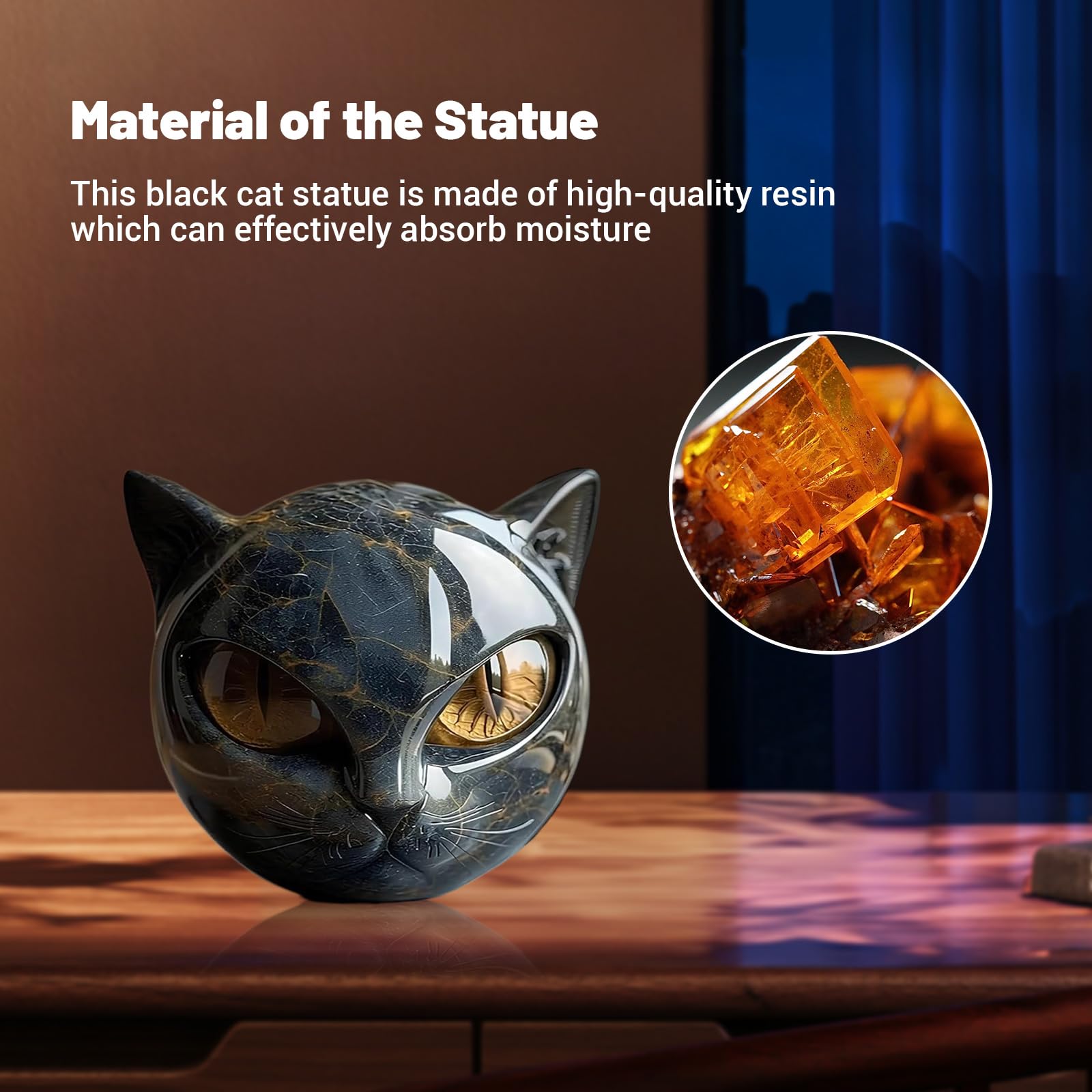Flairgifts Luxury Black Cat Stone Sculpture – Elegant Home Décor & Gift ...