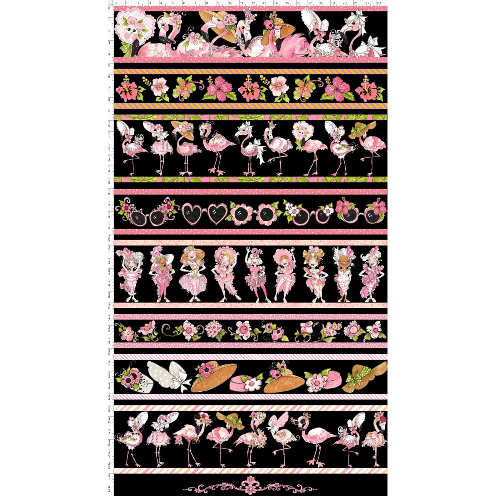 Flam Borders Black Fabric Panel - Walmart.com
