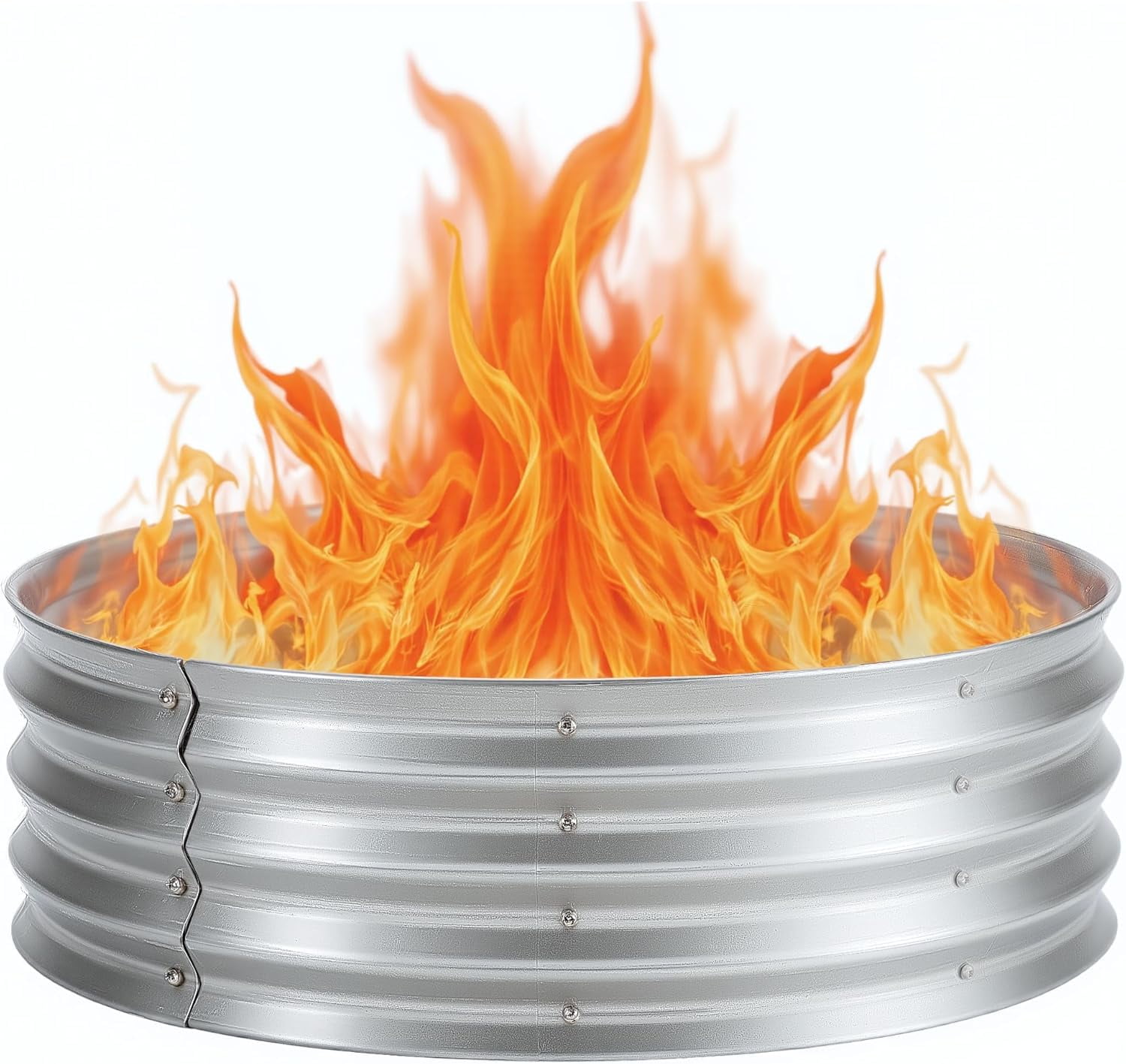 Flamaker 36 Inch Fire Pit Ring for Outside Wood Burning Smokeless Patio ...