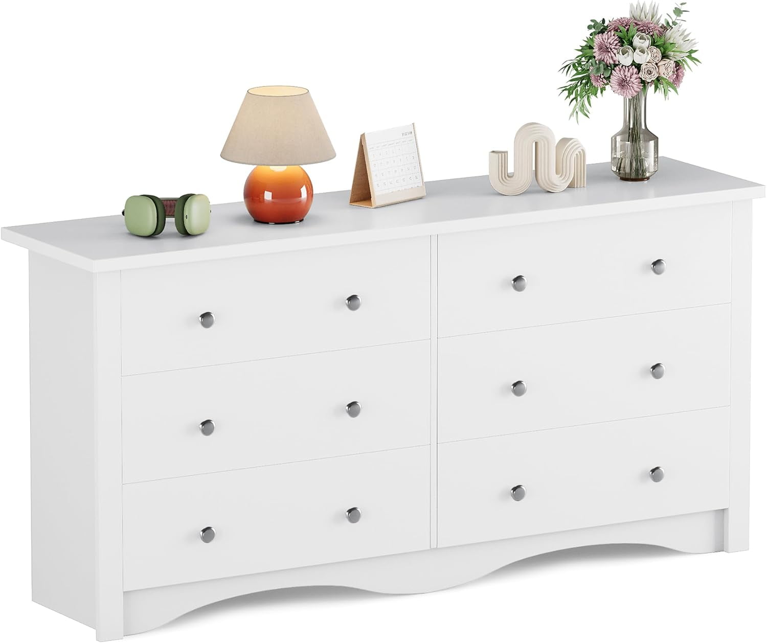 Flamaker 6 Drawer Dresser Chests for Bedroom, Storage Dressers ...