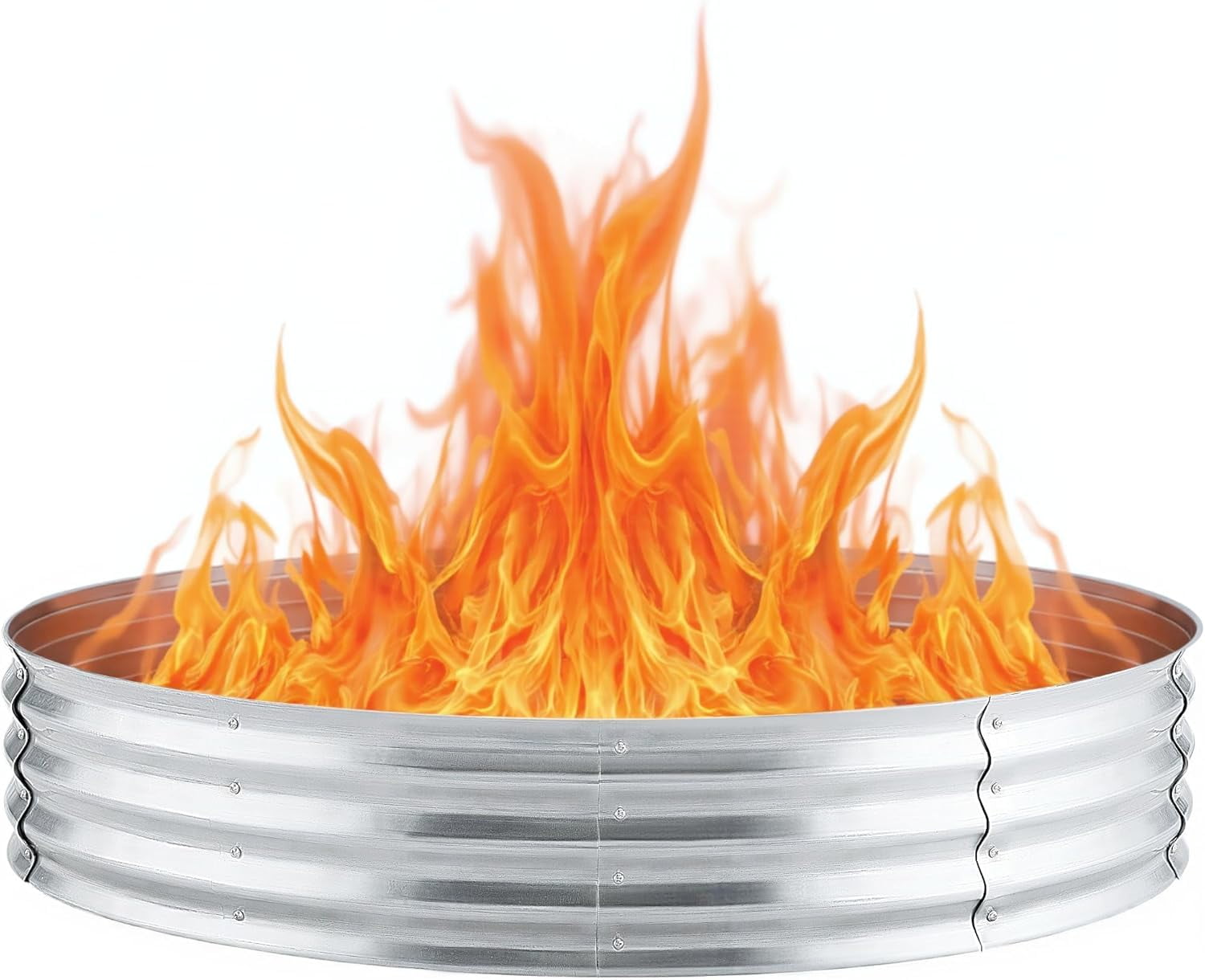 Flamaker 60 Inch Fire Pit Ring for Outside Wood Burning Smokeless Patio ...