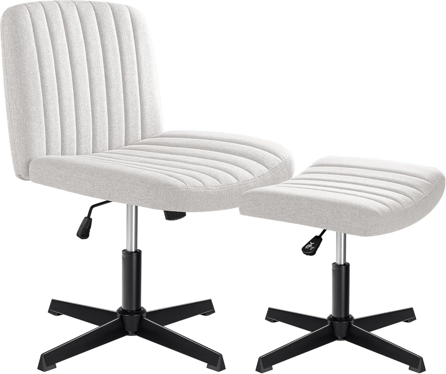 Flamaker Desk Chair No Wheels Arms, Armless Office Chair with Ottoman ...