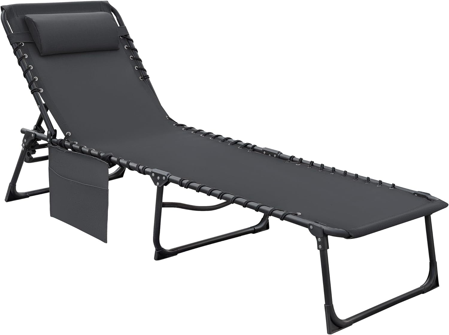 Flamaker Foldable Chaise Lounge Chair 5-Position Adjustable, Tanning ...