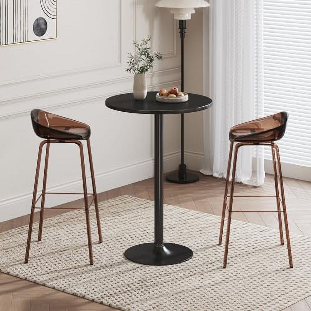 Flamaker Round Bistro Pub Table 1 Pack Modern Style Metal Base MDF Top ...