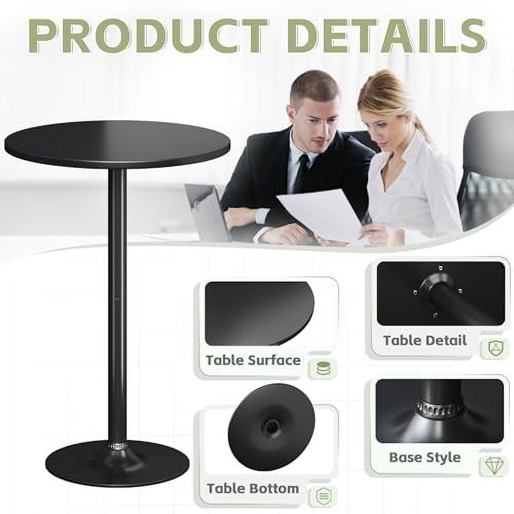 Flamaker Round Bistro Pub Table 2 Pack Modern Style Metal Base MDF Top ...