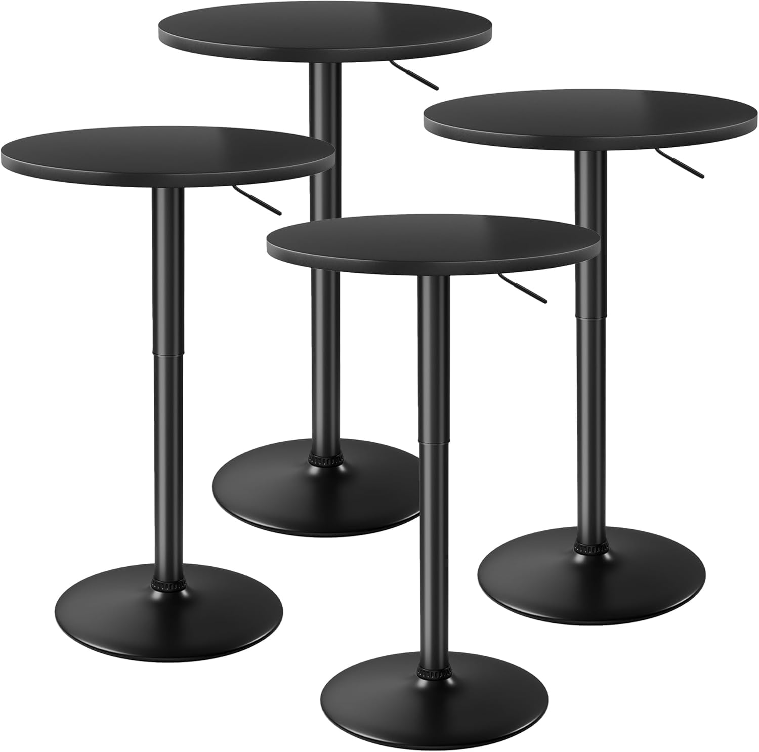 Flamaker Round Bistro Pub Table 23.6 Inch Height Adjustable 360° Swivel ...