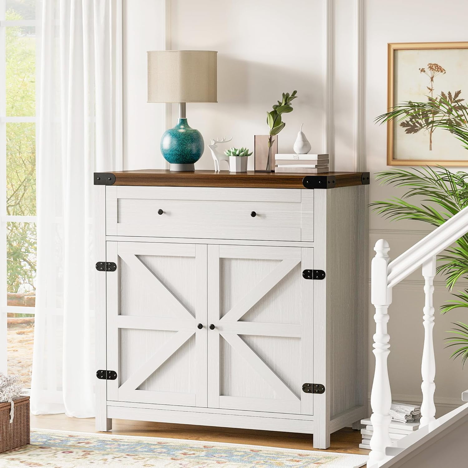 Flamaker Sideboard Buffet Cabinet with Storage, Farmhouse Coffee Bar ...