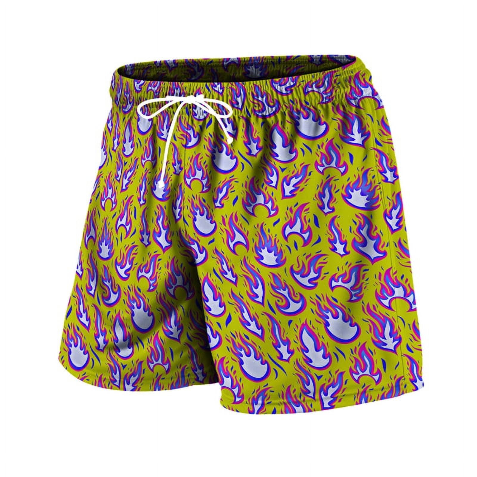 Flame 3D Printed Beach Shorts Summer Harajuku Funny Hip-hop Swimming ...
