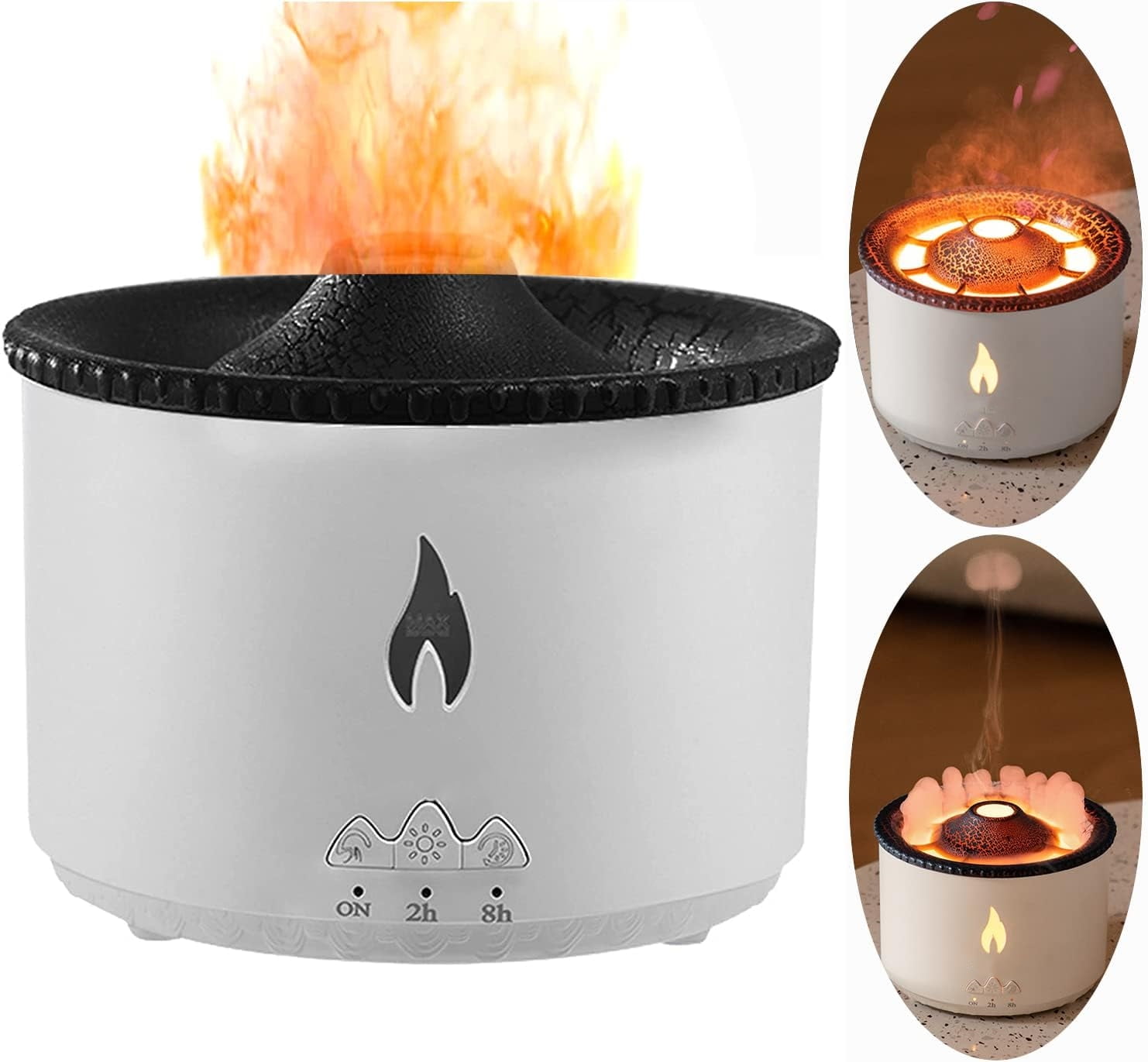 Flame Aroma Humidifier Volcano Aroma Diffuser Ultrasonic Essential Oil Diffuser 360ml Auto Shut ...