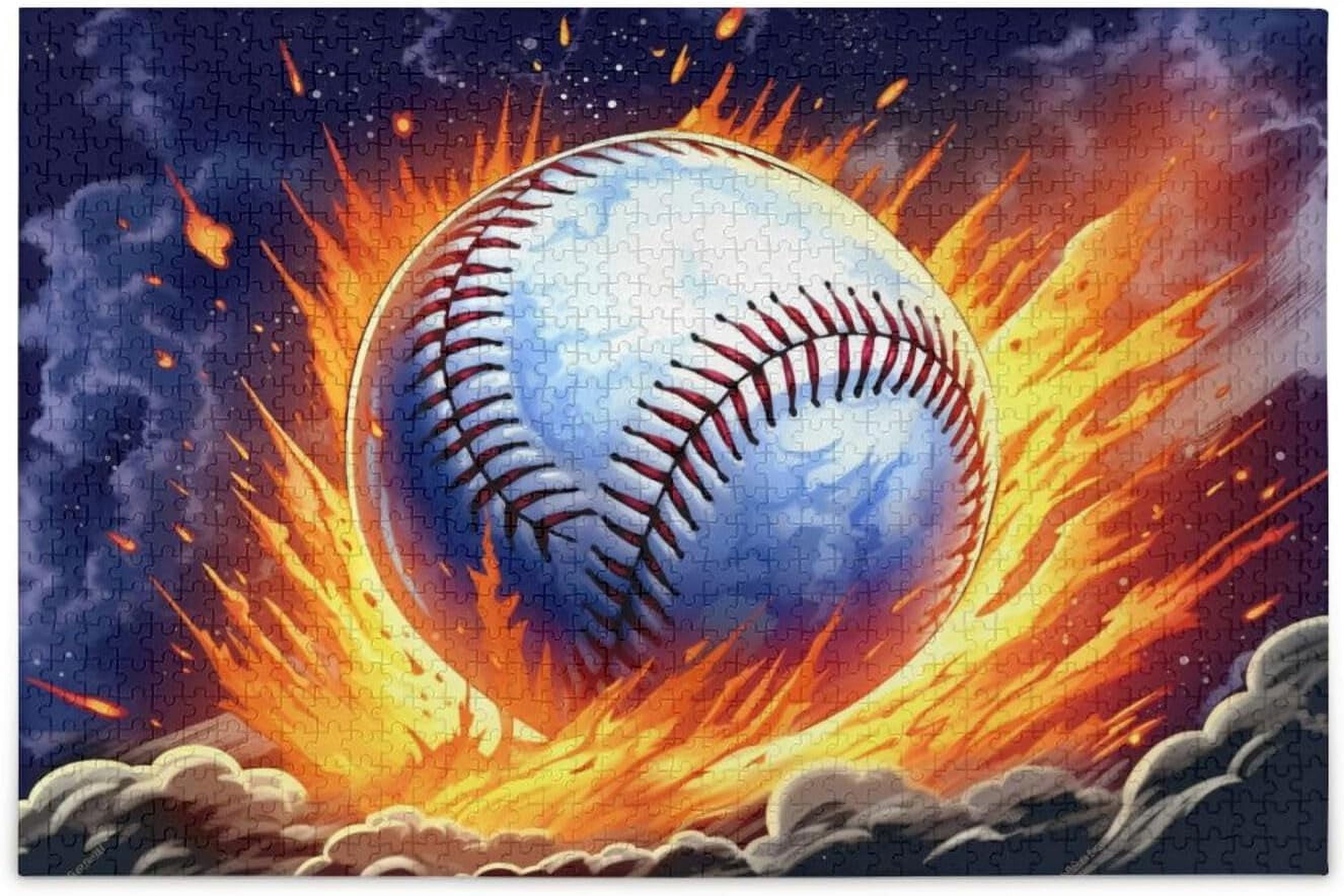 Flame Baseball Jigsaw Puzzles for Adults or Kids 500 Piece ...