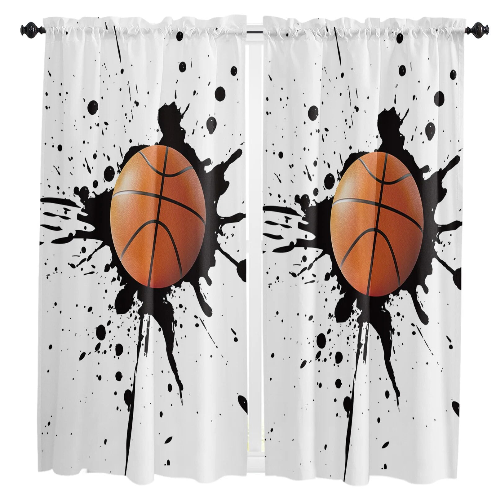 Flame Basketball Ball Box Curtains in the Kids Bedroom Living Room Hall ...