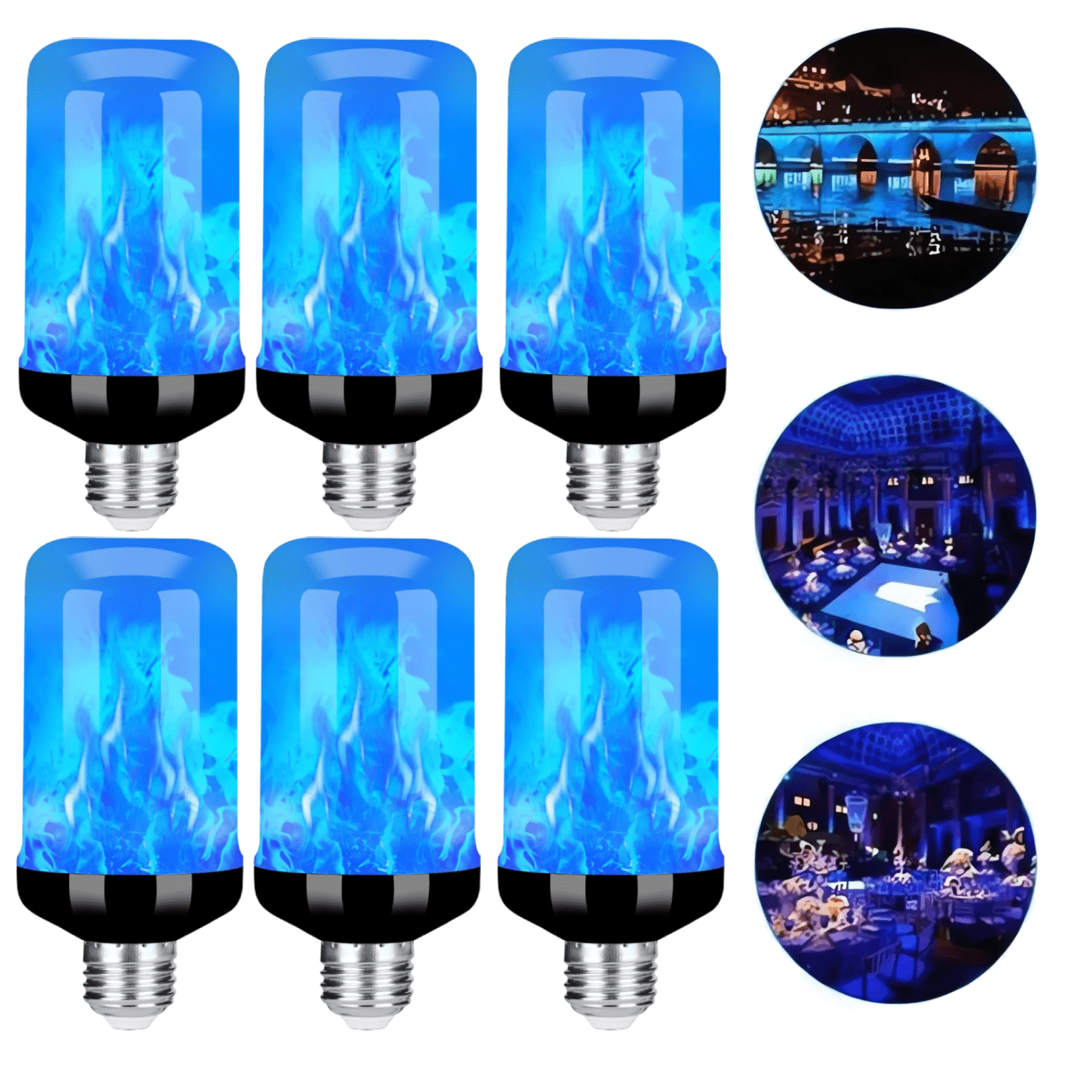 Flame Bulbs, 4 Modes Flame Lights with Upside Down Effect, Halloween ...