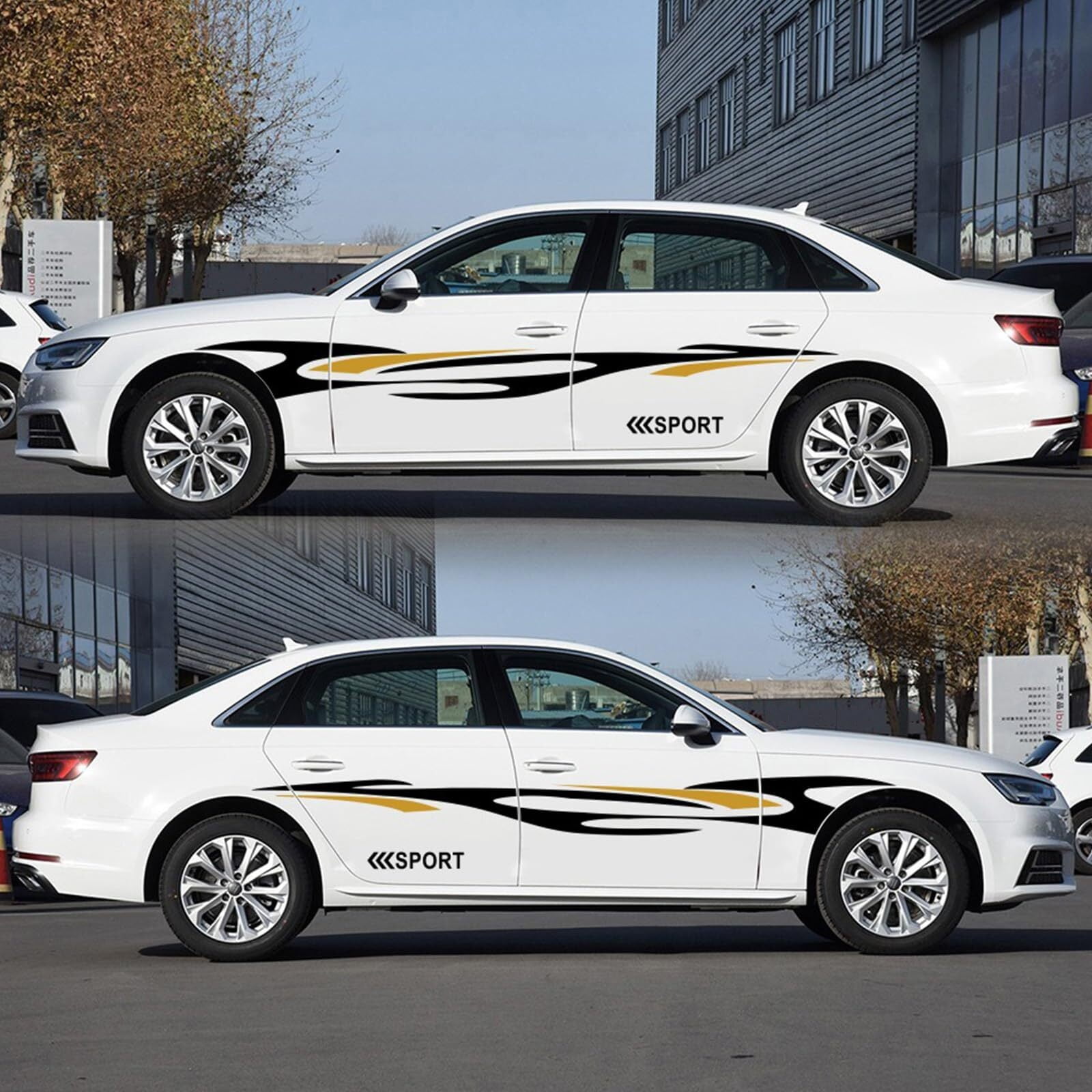 Flame Car Body Decal Long Stripe Graphic Racing Sports Car Side ...