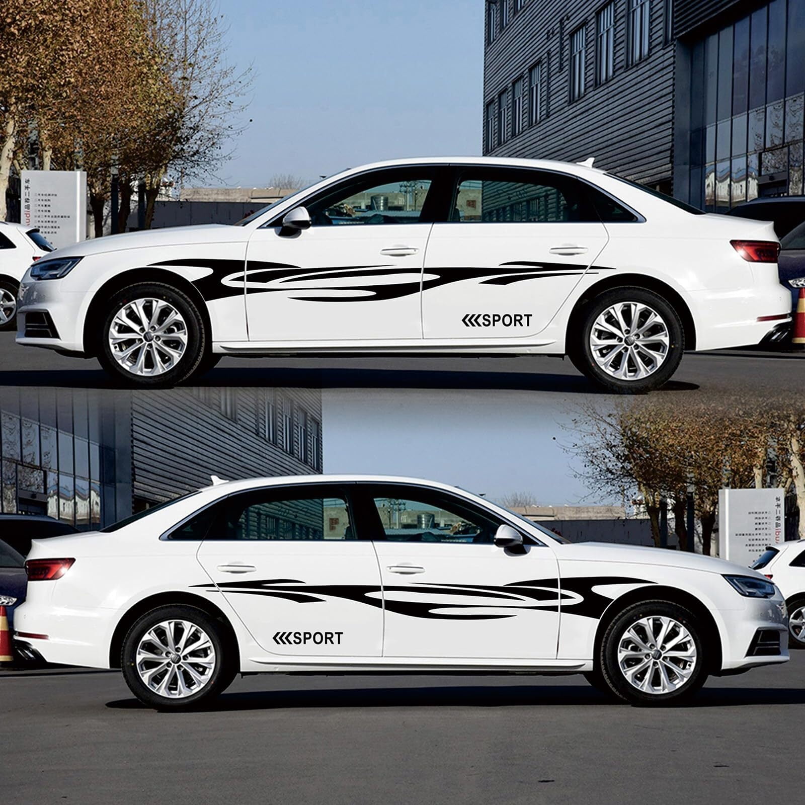 Flame Car Body Decal Long Stripe Graphic Racing Sports Car Side ...