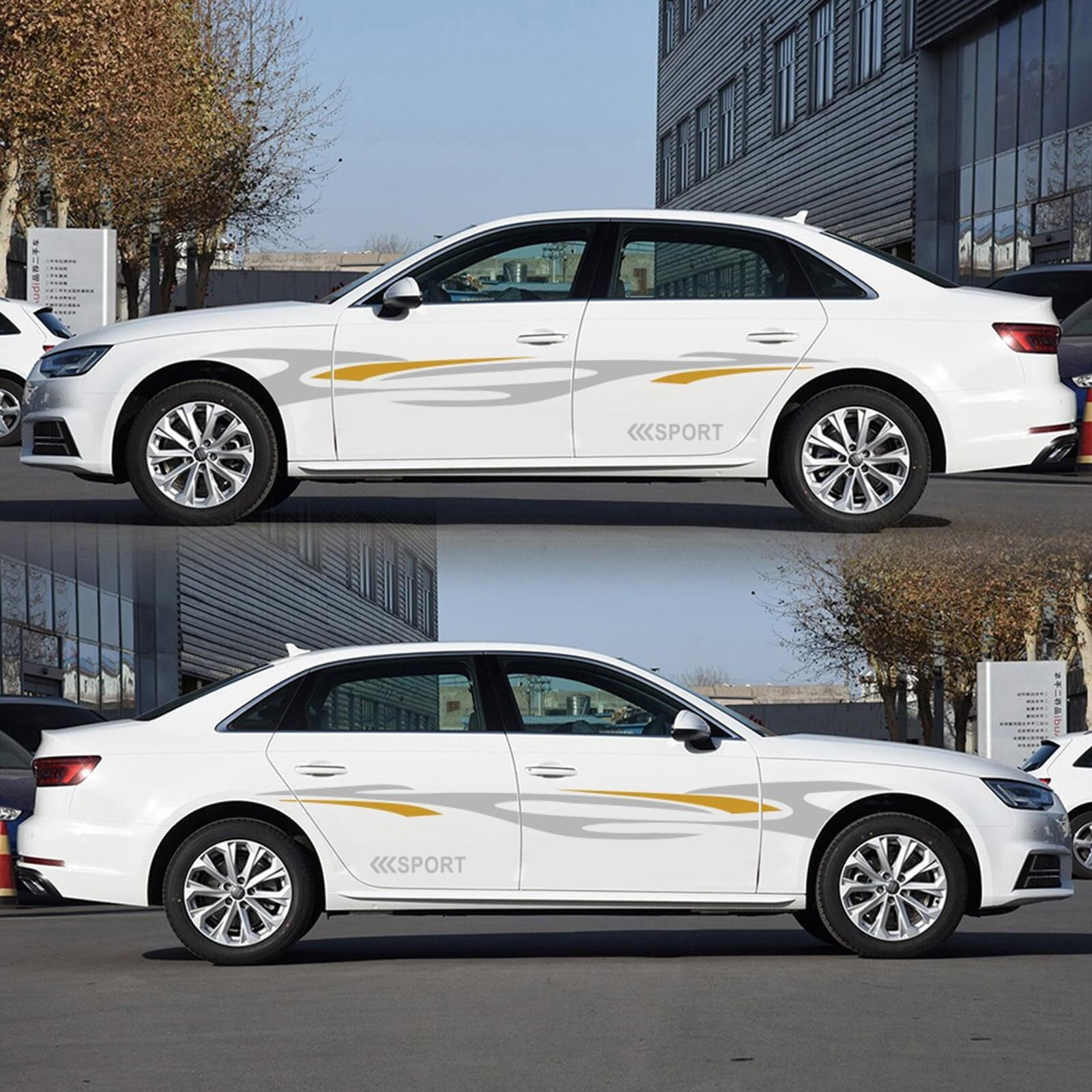 Flame Car Body Decal Long Stripe Graphic Racing Sports Car Side ...