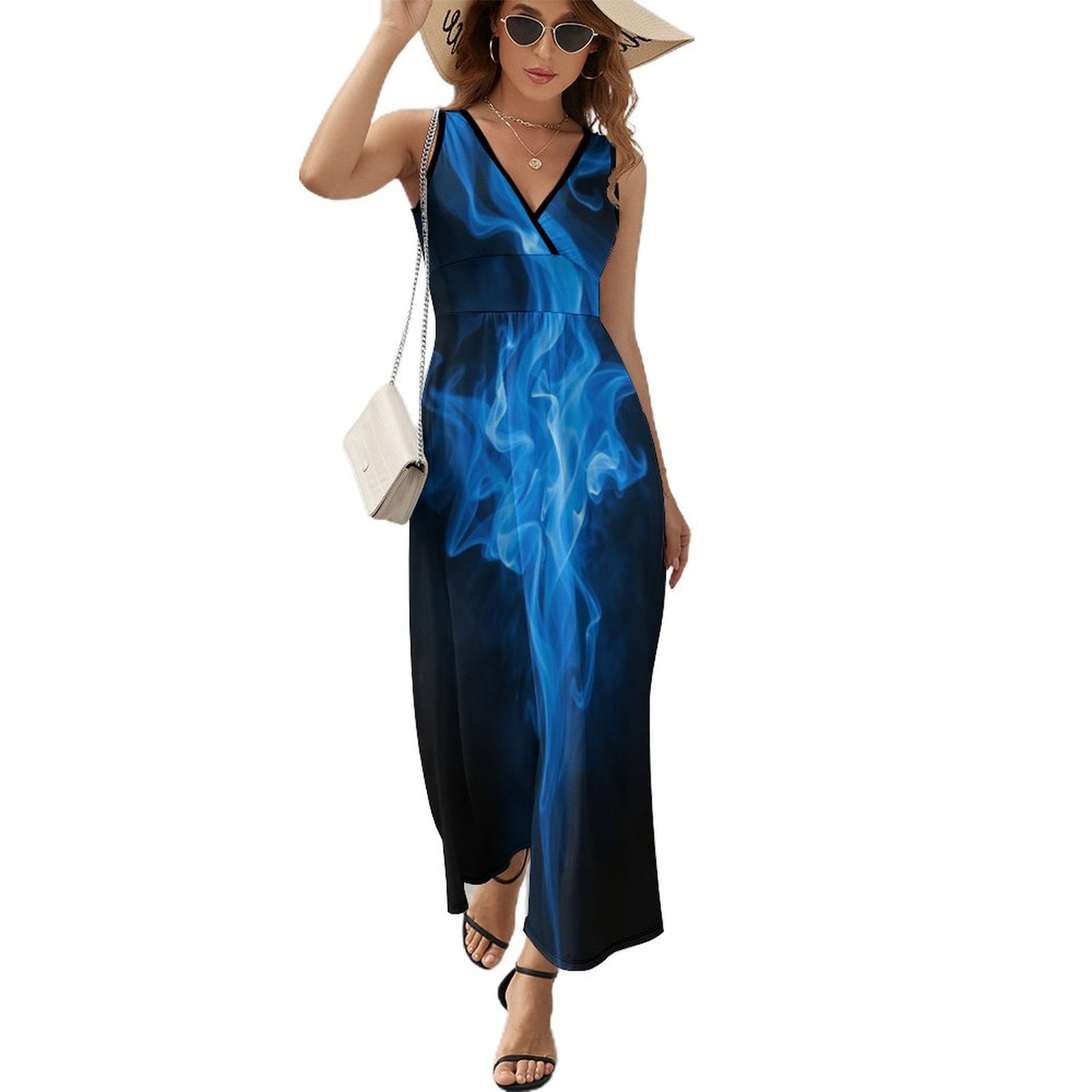 Flame Combustion Sleeveless Luxury Evening Dress For Women Party Dress ...