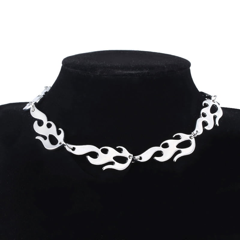 Flame Dark Women Punk Hip Hop Style Pendant Necklace Bracelet Earrings ...