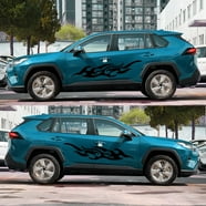 5 PCS Universal Red Car Racing Body Side Stripe Skirt Roof Hood Decal ...