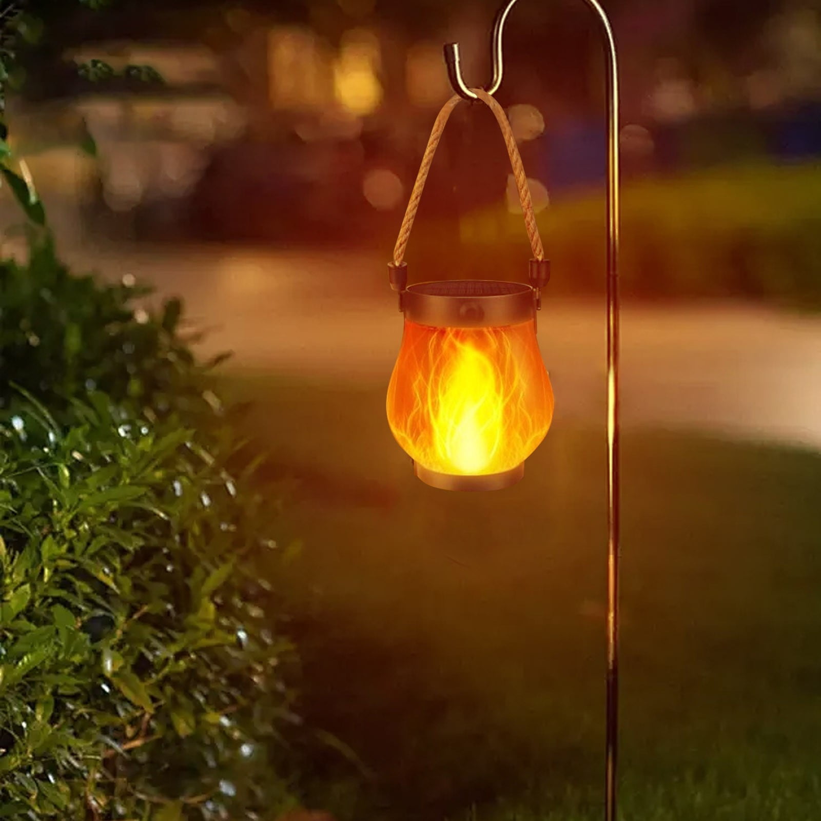 Flame Decor Garden Lights Outdoor Solar Usb Charging Dual-Powered ...