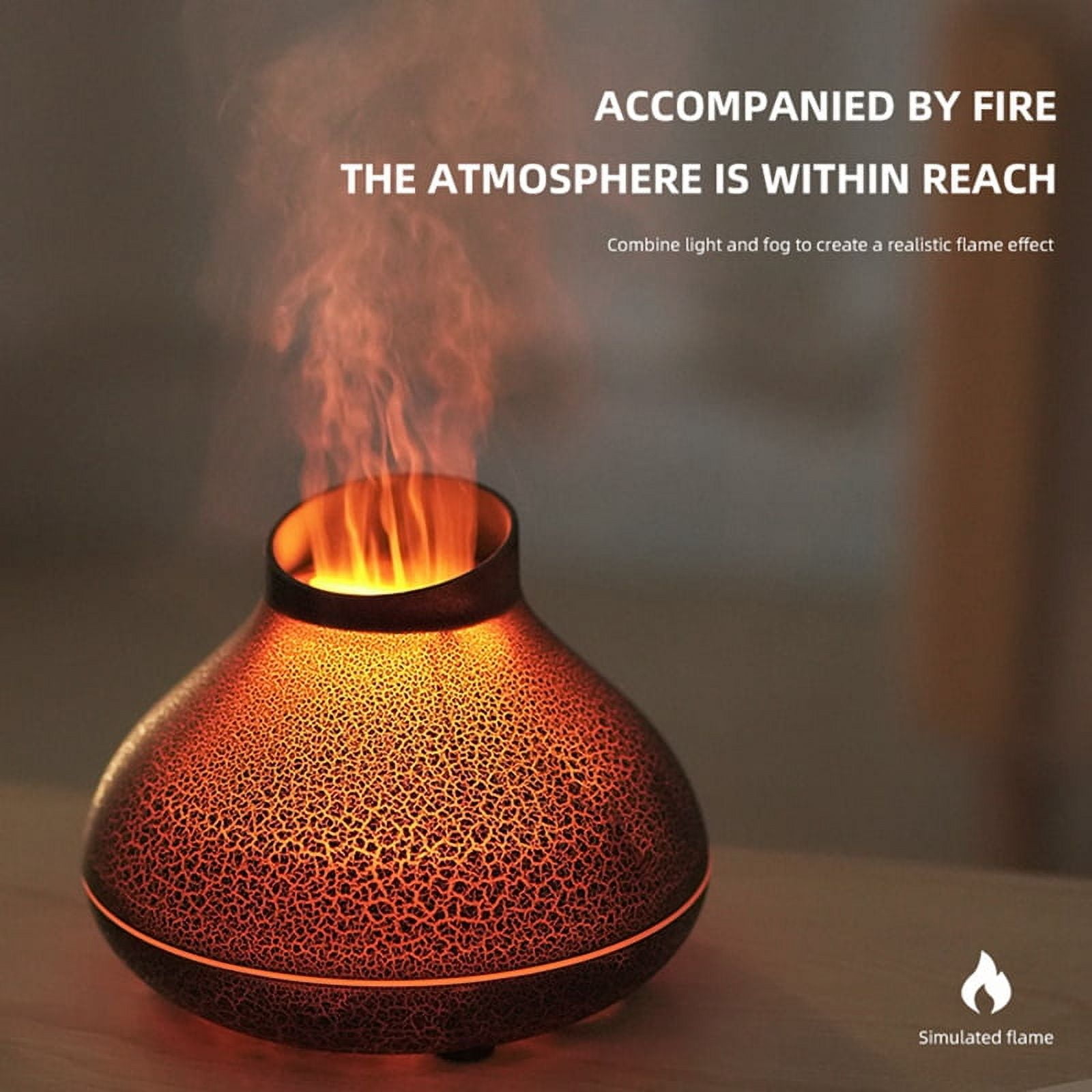 Flame Diffuser 130ml Bonfire Diffuser Colorful Flame Humidifier Small ...