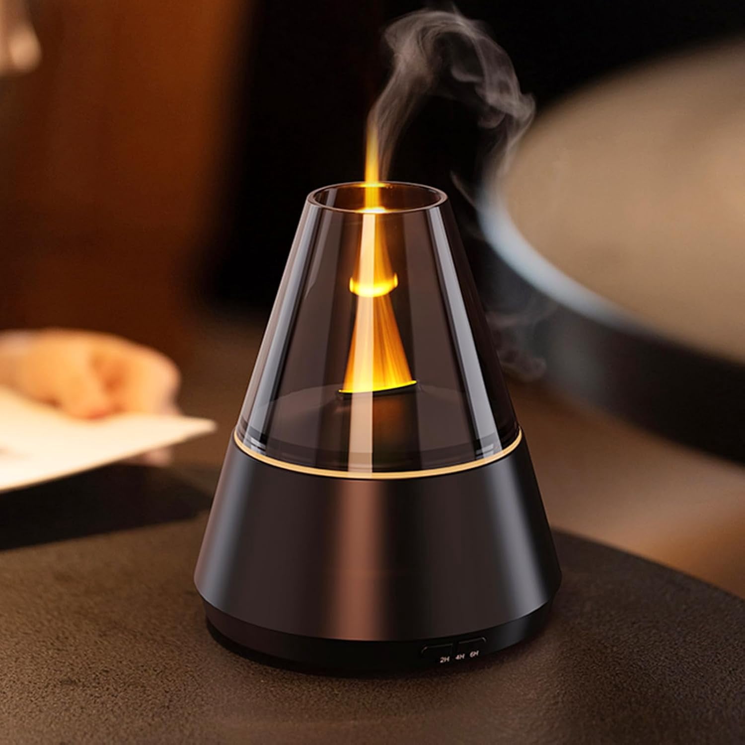 Flame Essential Oil Diffuser, Upgrade 7 Colour Lights Aromatherapy ...