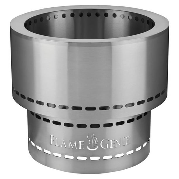 Flame Genie FG-19-SS 19 In Smoke Free Wood Pellet Fire Pit, Stainless ...
