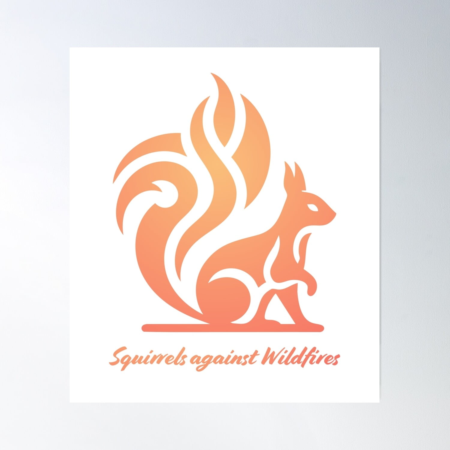 Flame Guard: Squirrels Against Forest Fire Poster Wall Art, Modern Wall ...