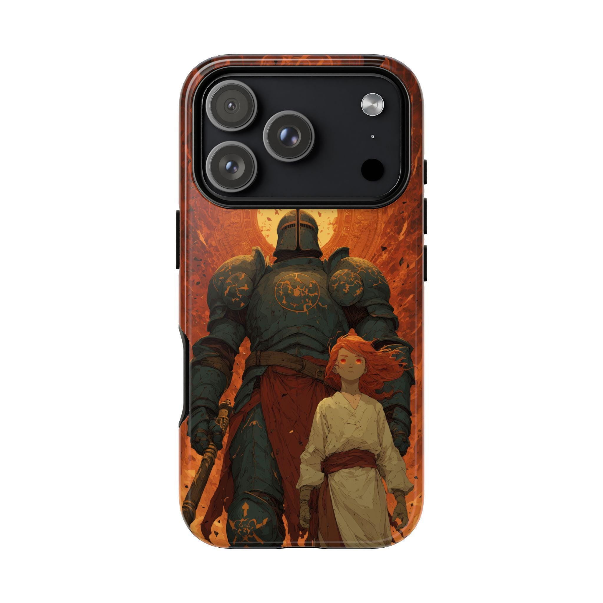 Flame Haired Girl Mighty Knight Heroic Fantasy Portrait Phone Case 17 ...