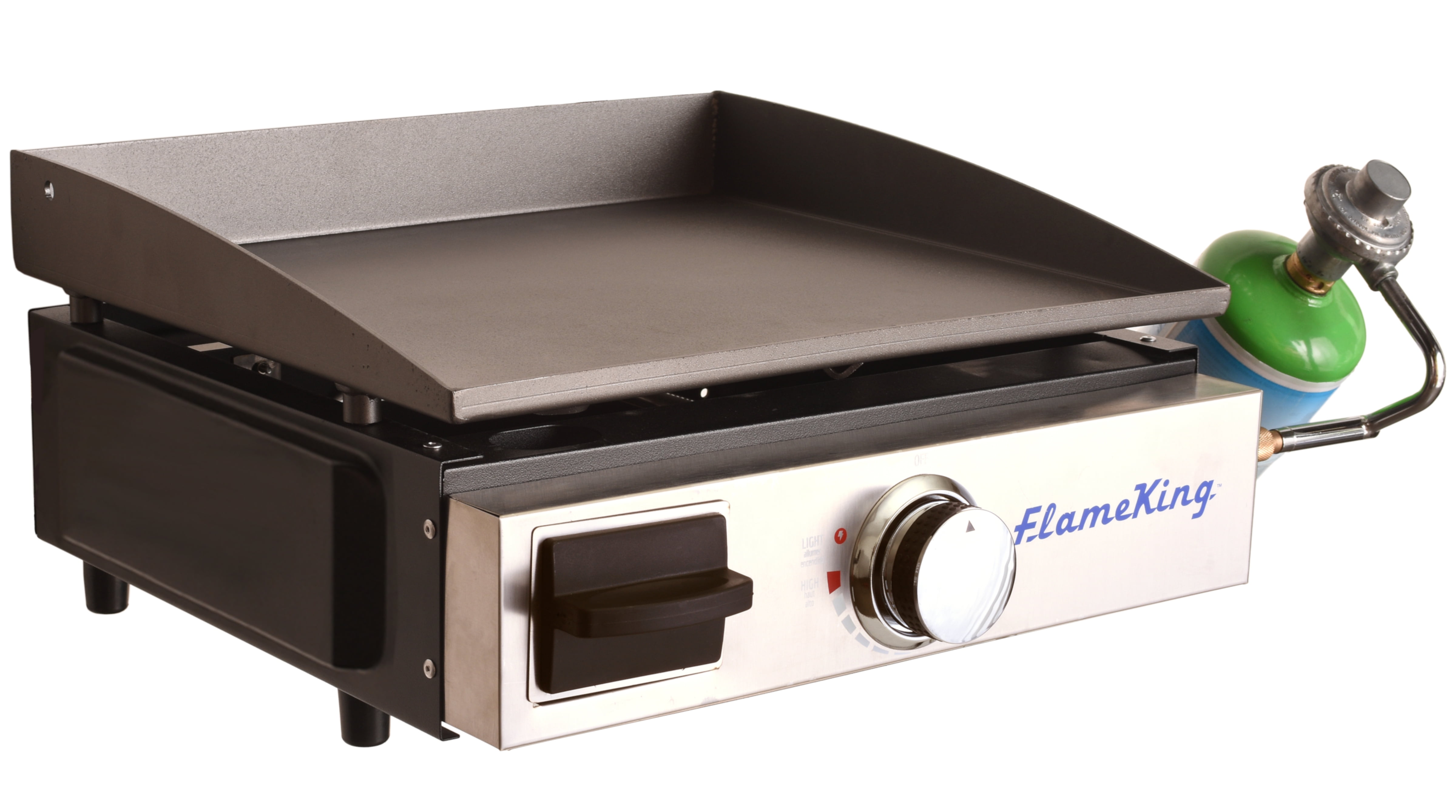 Flame King FlatTop Tabletop Portable Propane Cast Iron Grill Griddle ...