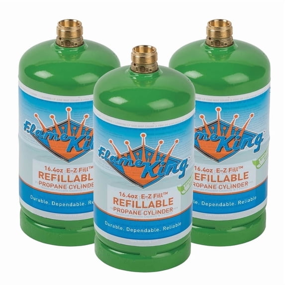 Flame King Refillable 1LB (16.4 oz) Empty Propane Tank 3-Pack, DOT ...