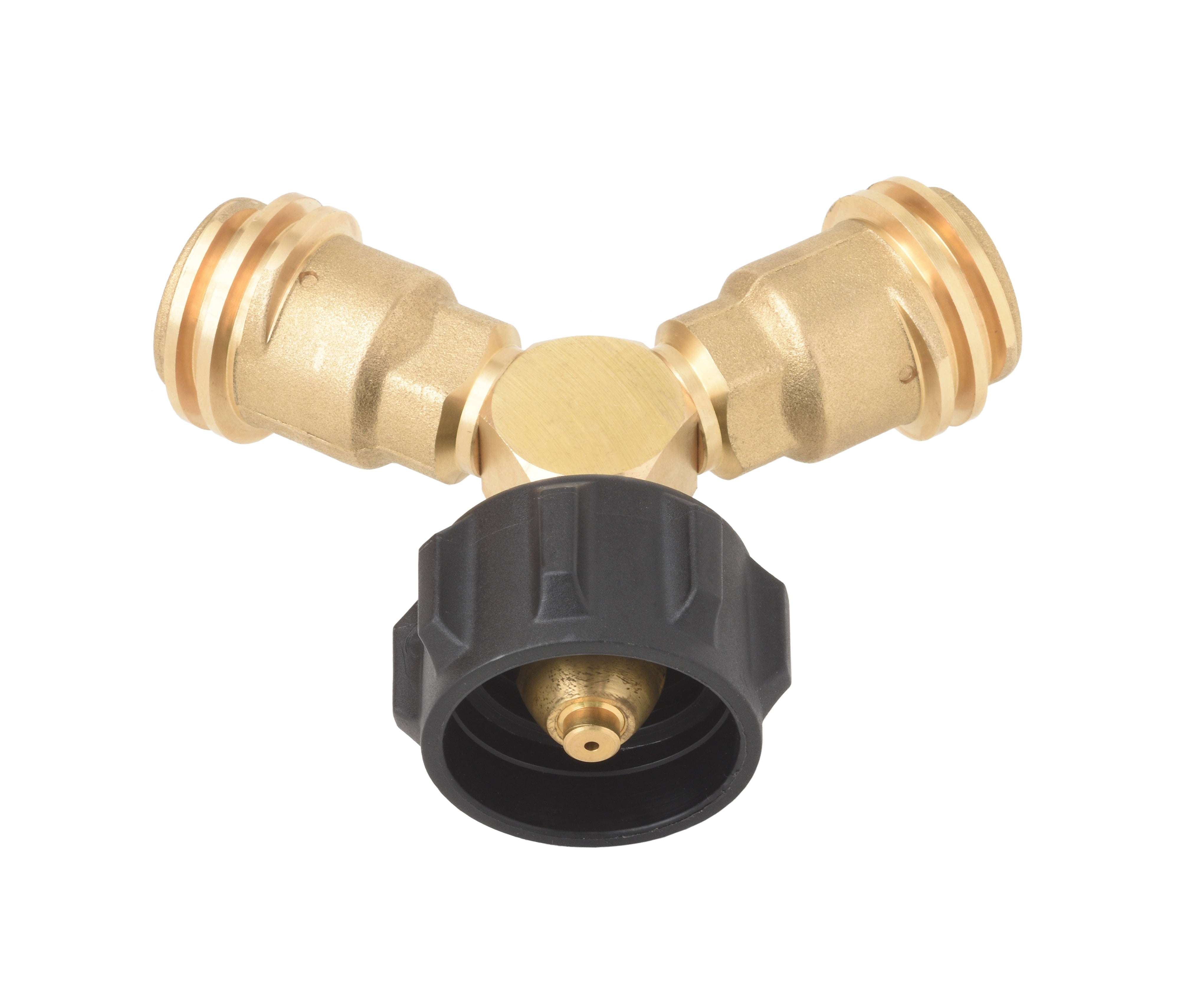 Flame King Y-Splitter Adapter with Valves 2-Way LP Connector for 20LB ...