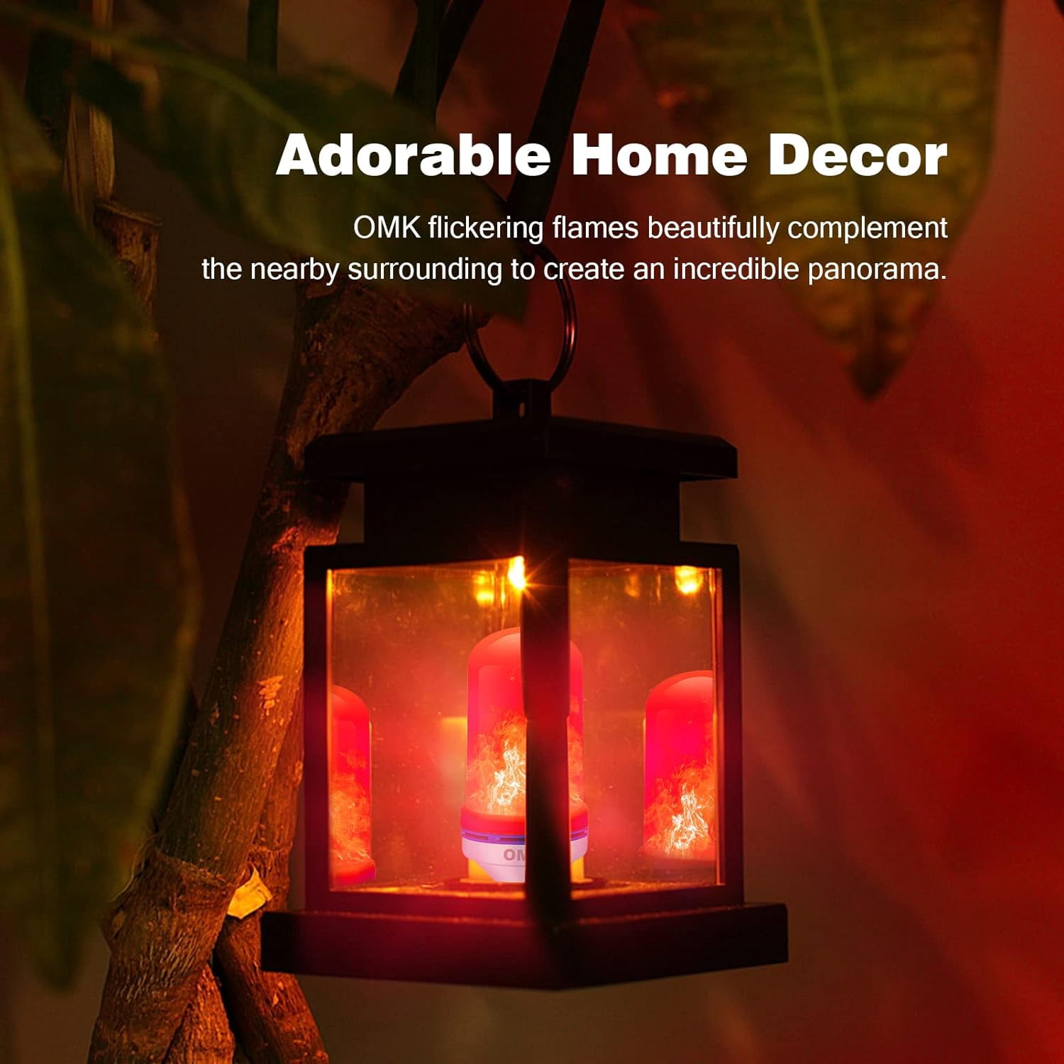Flame Light Bulb Christmas Decor (4 Pack) Red Color Led Flickering Fire ...
