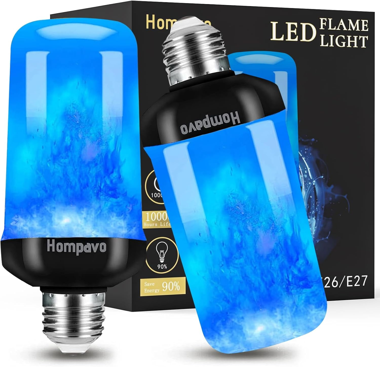 Flame Light Bulbs, 4 Modes Flickering Light Bulbs with Upside Down ...