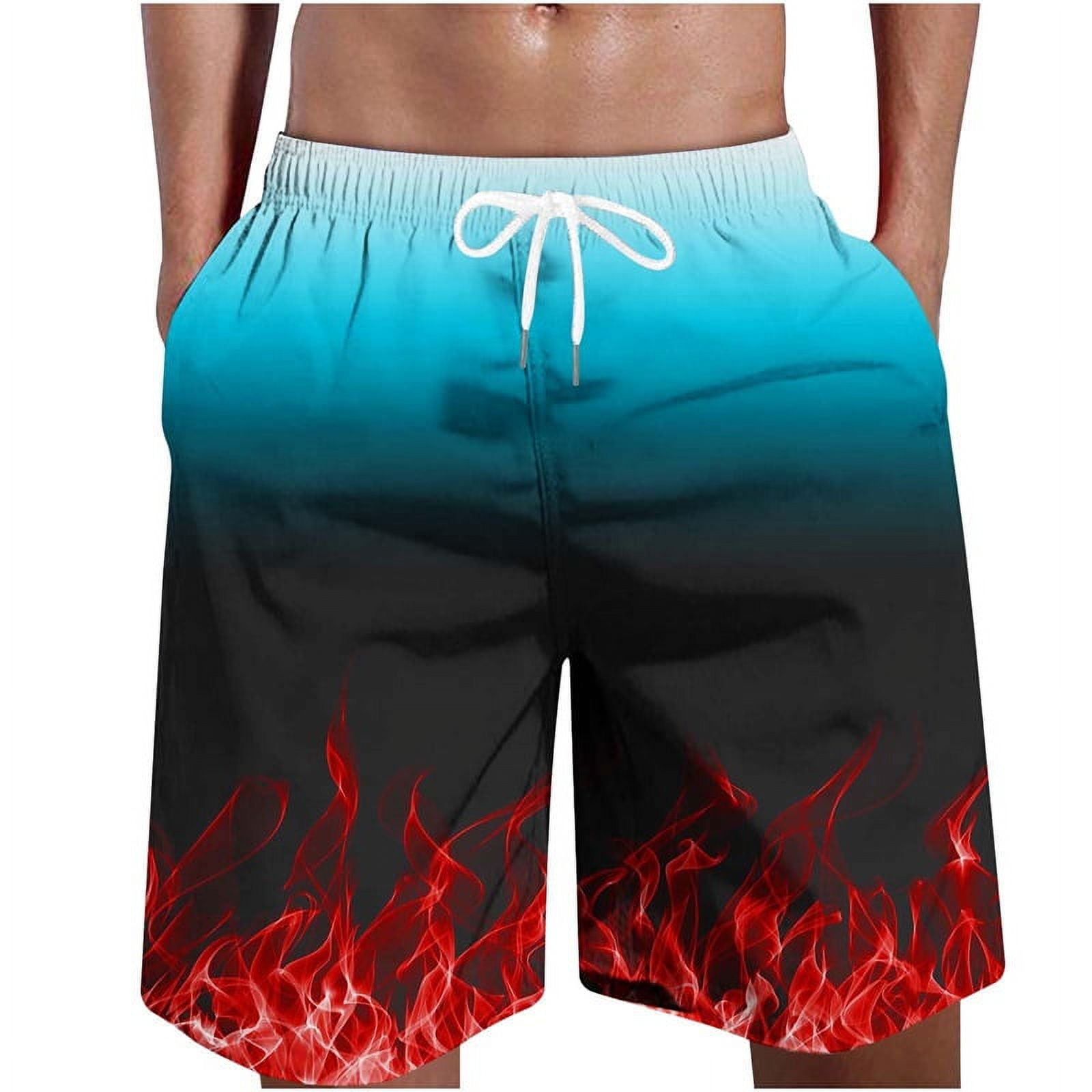 Flame Men's Swim Trunks 3D Quick Dry Man Swimsuit Sea Shorts For Men ...