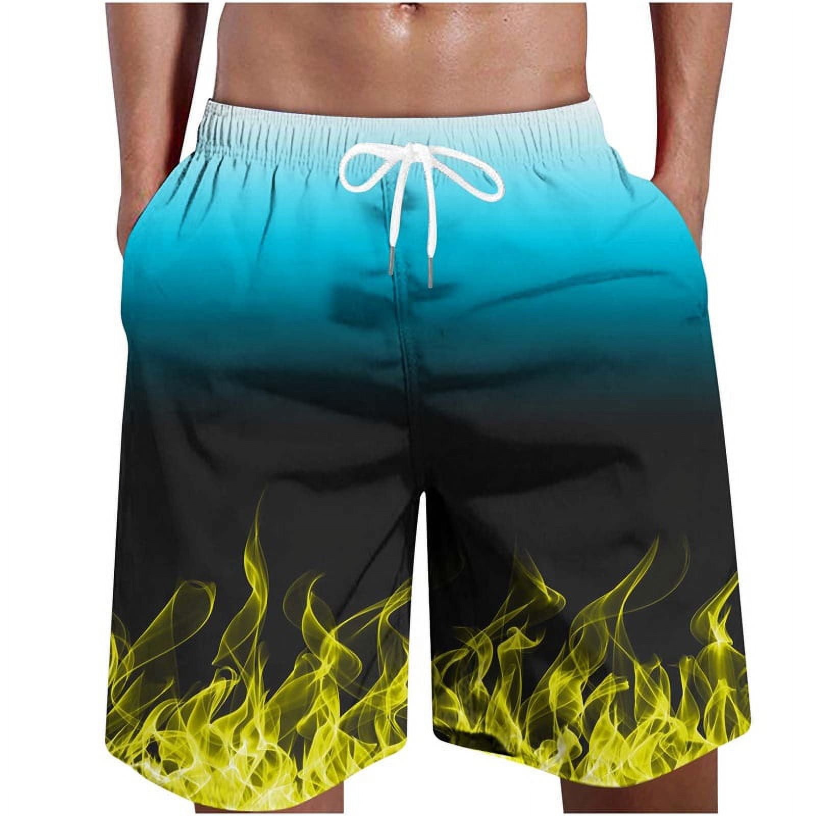 Flame Men's Swim Trunks 3D Quick Dry Man Swimsuit Sea Shorts For Men ...