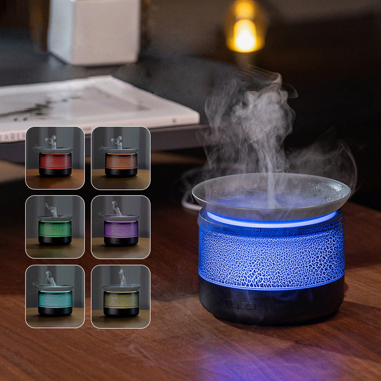 Flame Mist Diffuser Home Desktop Oil Diffuser Ambient Lighting Volcanic ...